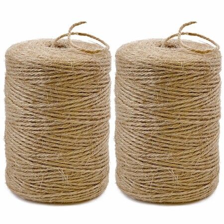 2Pack 2mm Natural Jute Twine String 600M Long Twine String for Crafting ...