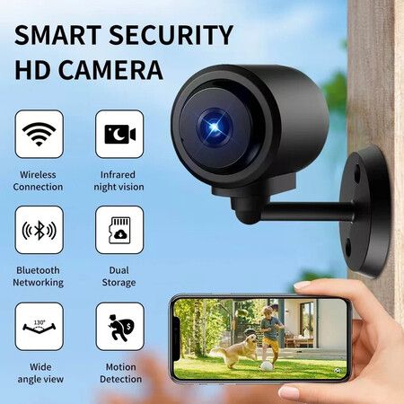Tiny Camera for Home Security 2.4GHz WiFi Portable Battery Operated ...