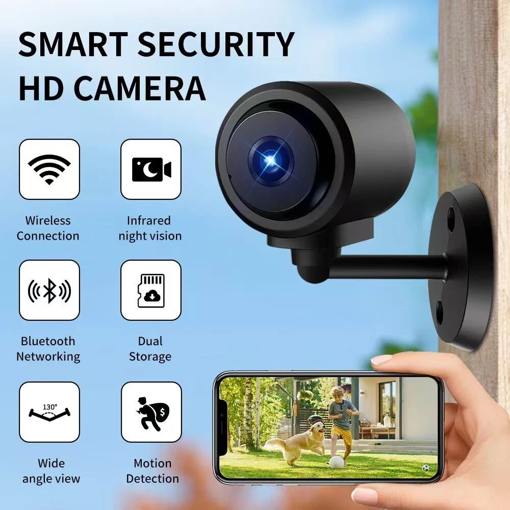 Tiny Camera for Home Security 2.4GHz WiFi Portable Battery Operated ...