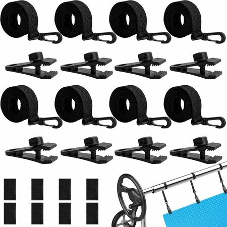 8 Pcs Pool Solar Cover Reel Attachment Kit, Inground Swimming Pool ...