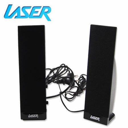 Laser Stereo 2.0 Desktop Multimedia Speakers - Black