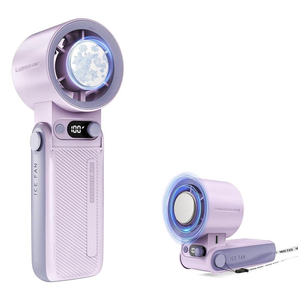 Handheld Fan with Ice Cooler, 6000mAh Rechargeable Battery Powered ...