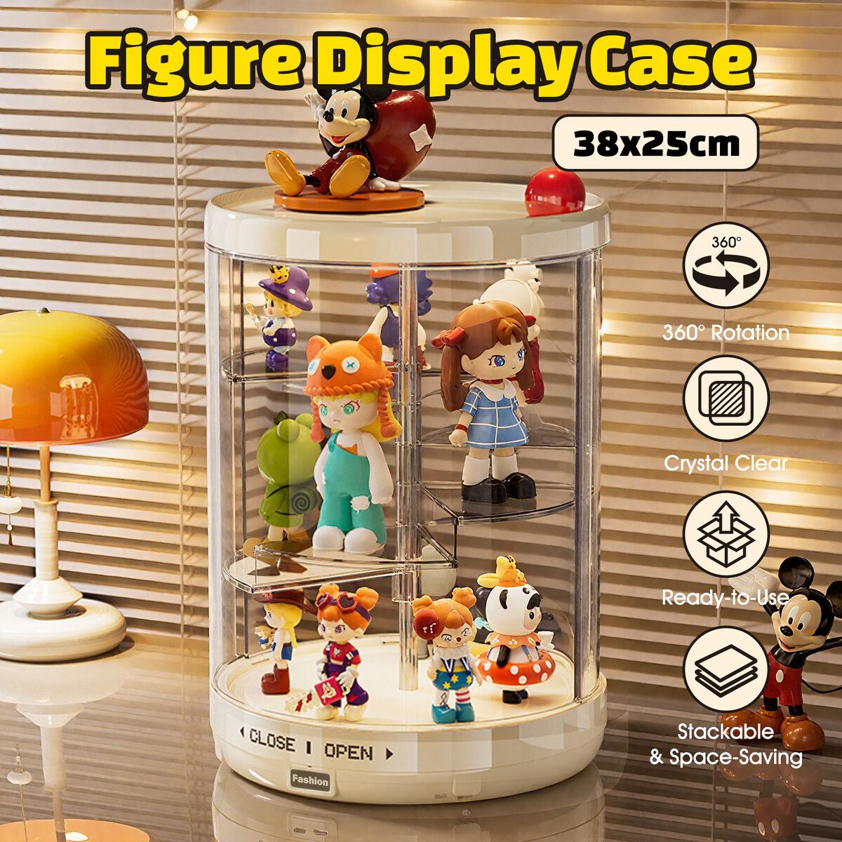 Kids Toys Display Case Action Figure Storage Car Model Showcase Cabinet ...