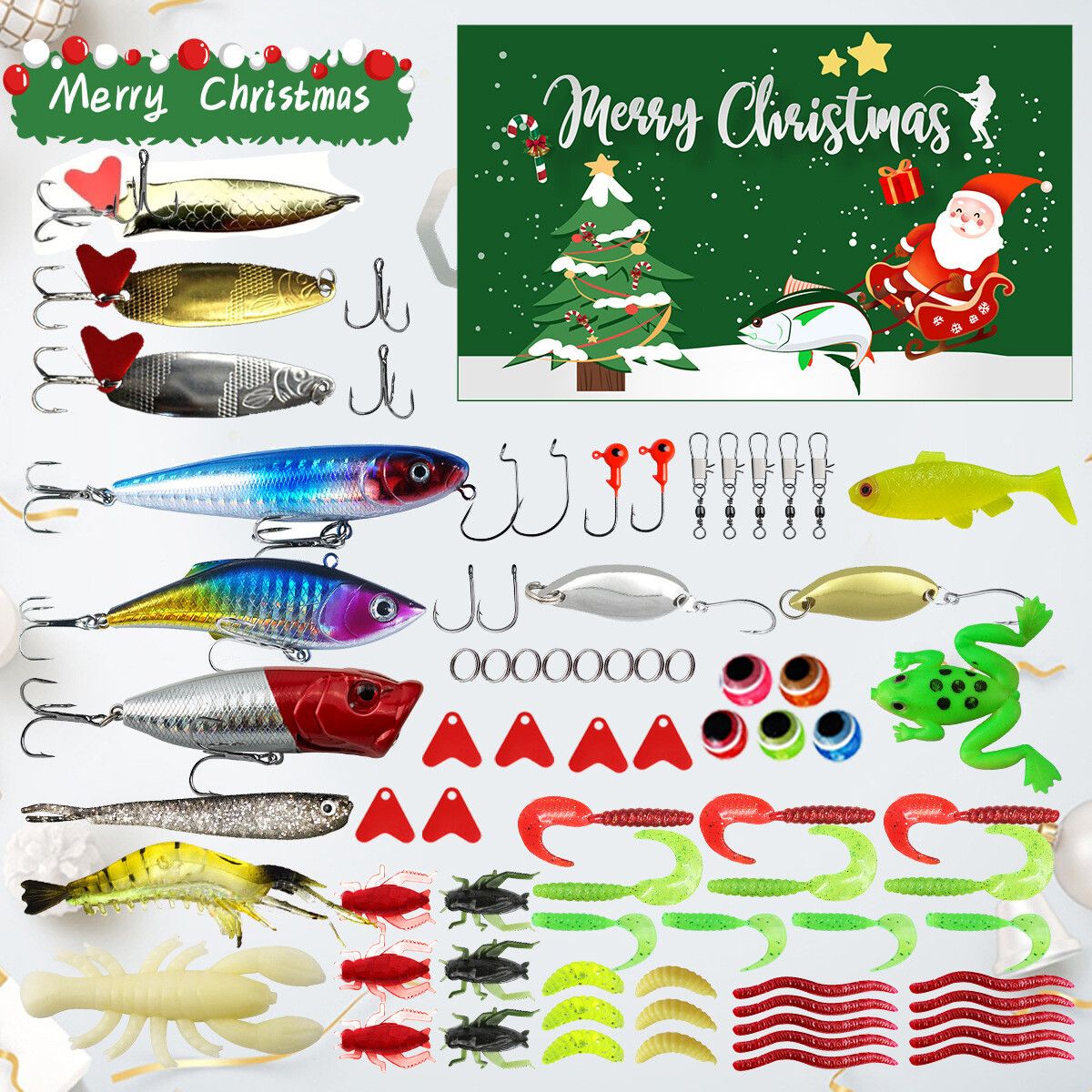 Fishing Advent Calendar,24 Days Of Surprise With Fishing Lures Set For ...