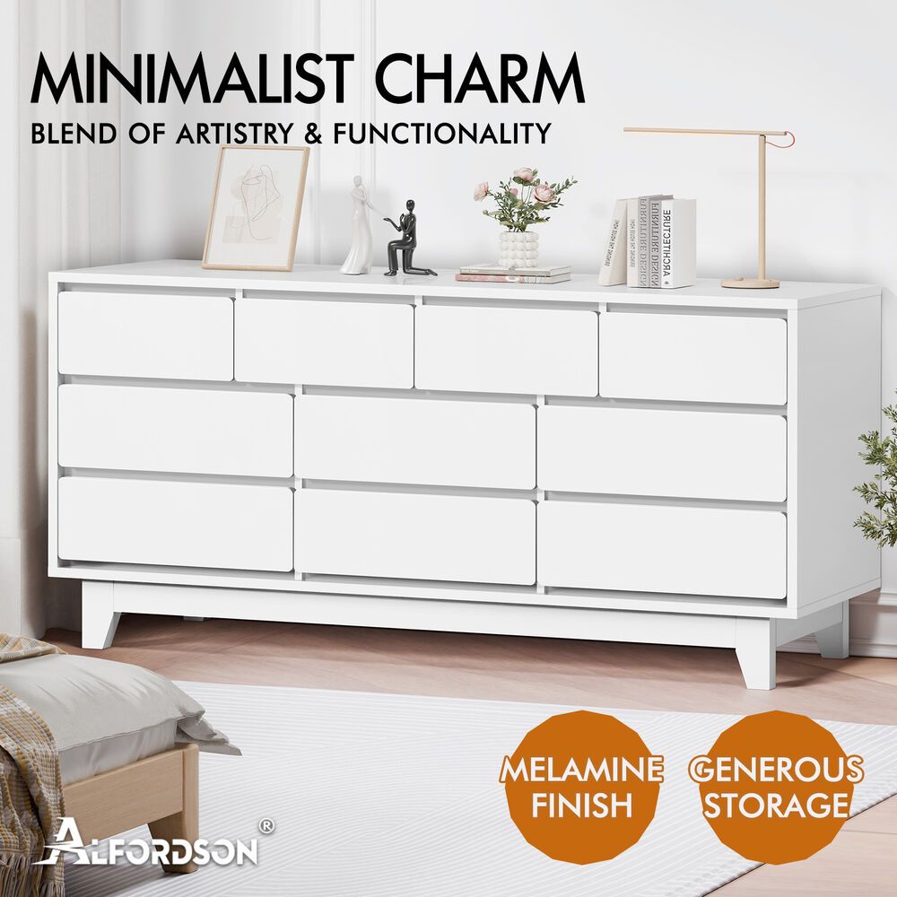 ALFORDSON 10 Chest of Drawers Minimalist Storage Cabinet Dresser ...