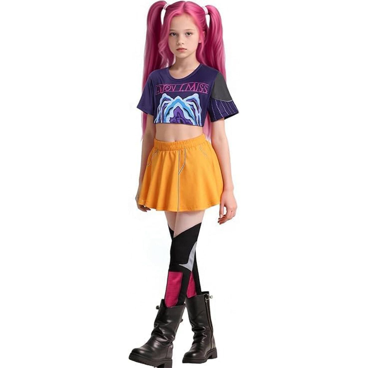 Halloween Demon Costumes Pop Singer Cosplay Embroidery Coat Top Shorts ...