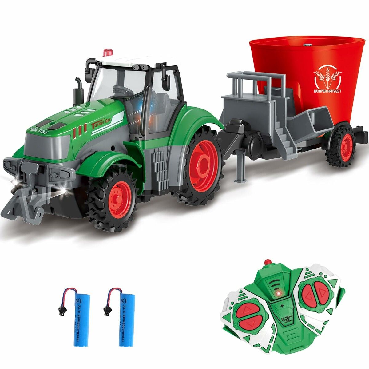 Remote Control Tractor 2.4Ghz RC Truckt 1:24 Farm Tractor with Light ...