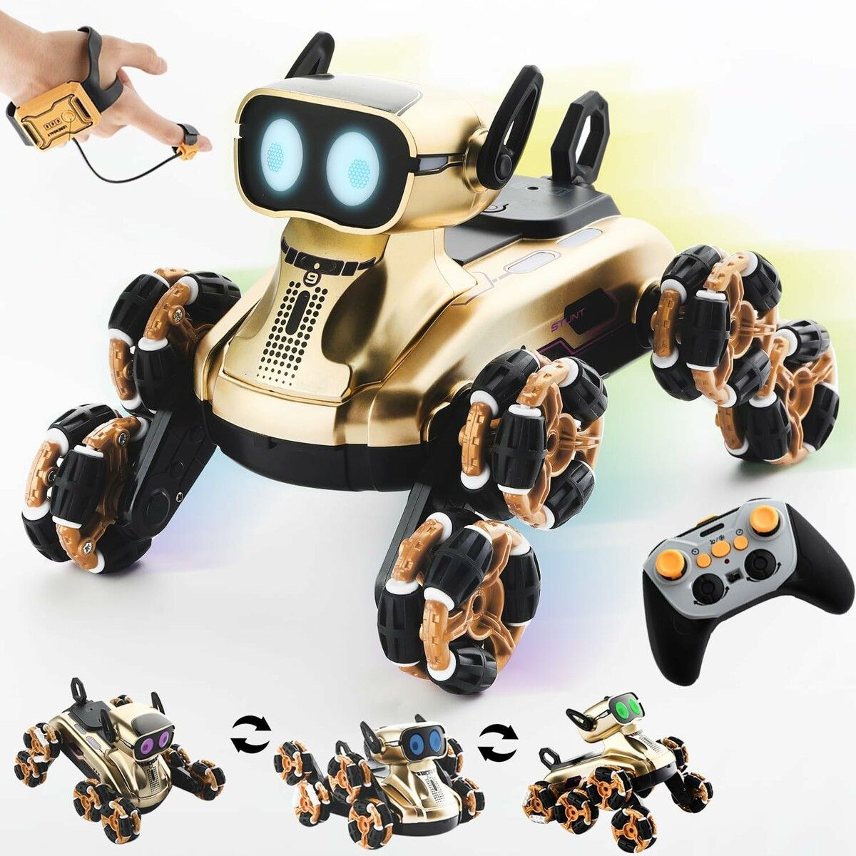 Robot Dog RC Stunt Car Toys, Remote Control Car with Mecanum Wheels and ...