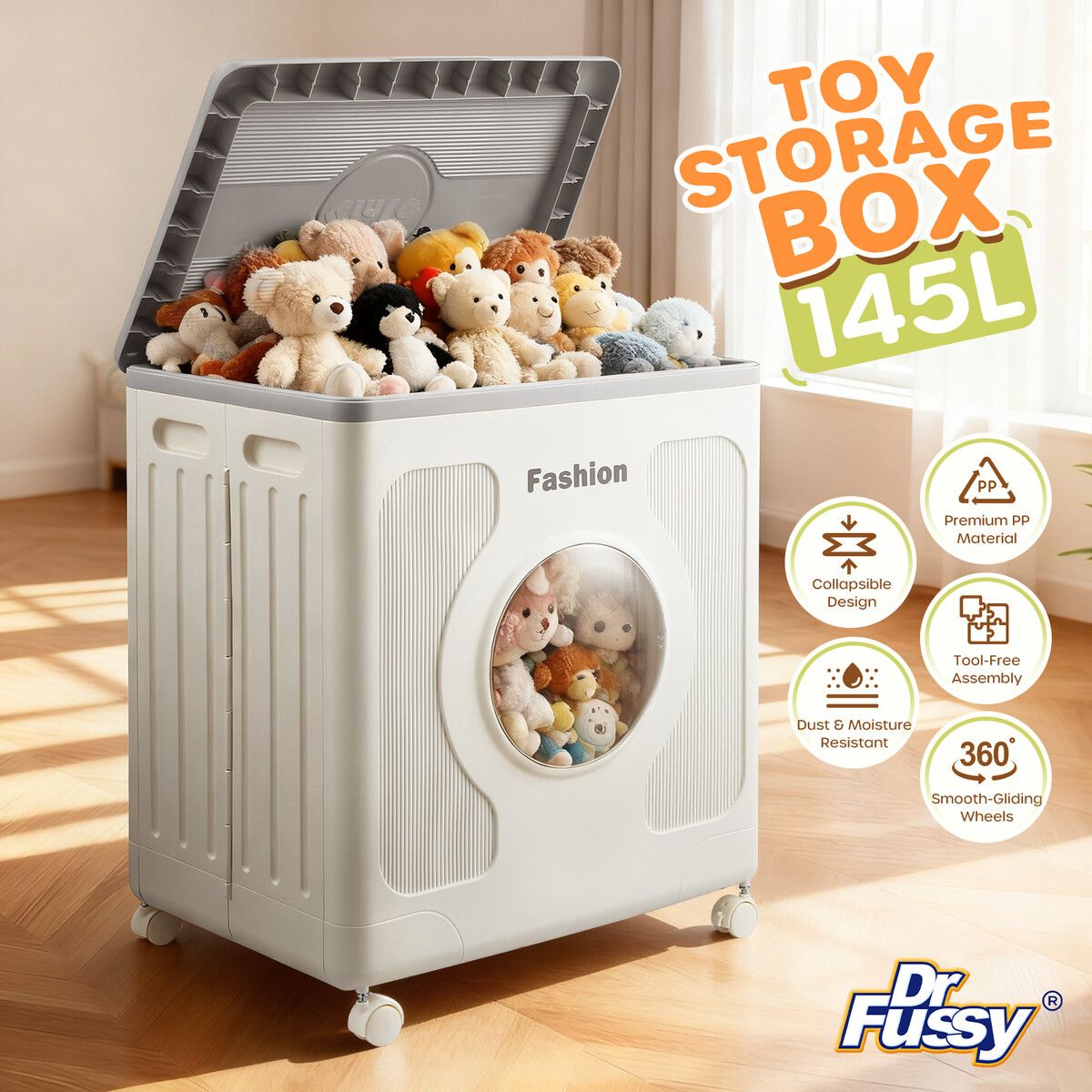 Foldable Storage Box Bin Large Plastic Collapsible Container Organiser ...