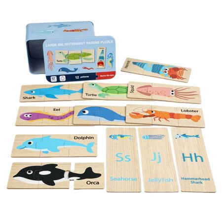 Matching Sea Animals With English Pictures Childrens Large Block ...