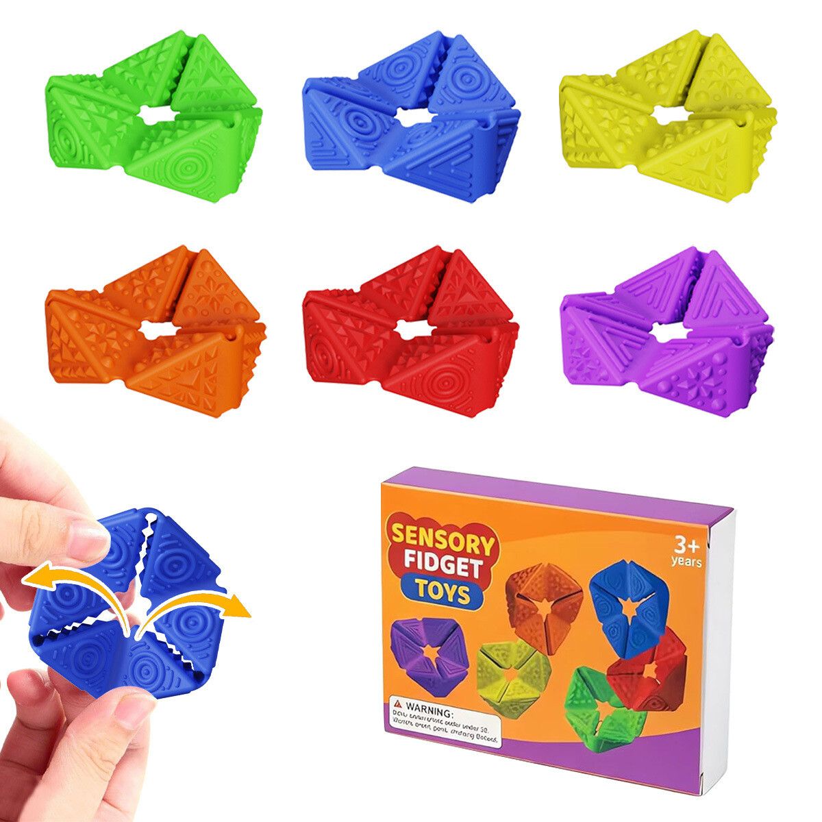 Sensory Fidget Toys for Kids Textures Sensory Flip Cube For Anxiety ...