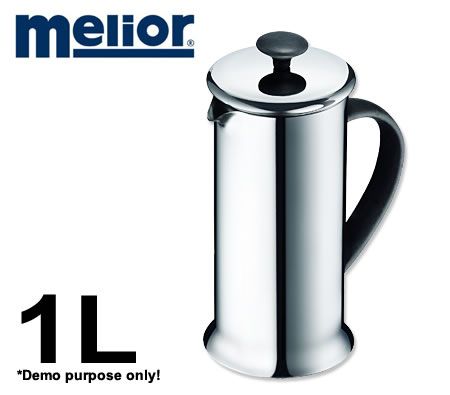 Melior Junior Stainless Steel Coffee Plunger French Press - 8 Cup Capacity