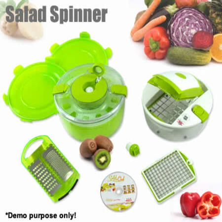 Salad Express All-In-One Salad Maker - Salad Rinse / Slicer / Spinner ...