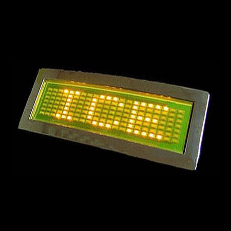 Chrome LED Scrolling Text Belt Buckle - Yellow