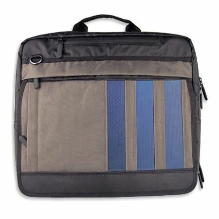 Portable Solarmio Solar Charger & Laptop Bag Briefcase - Grey / Black