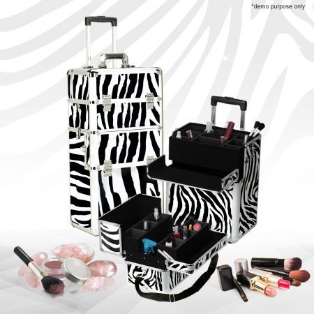 2 in 1 Deluxe Aluminium Makeup Cosmetic Portable Carry Case and Travel ...