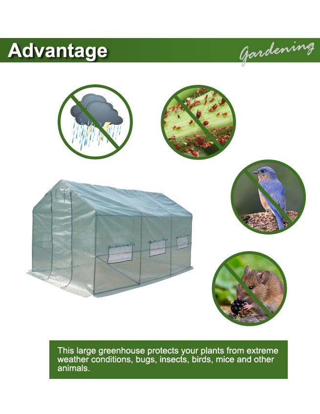 Large Triangle Roof Plant Greenhouse - 3.5m x 2.0m x 2.0m | Crazy Sales