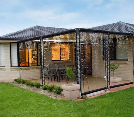 Cafe Style Outdoor PVC Clear Patio Blind - 240cm x 240cm - PTB2424