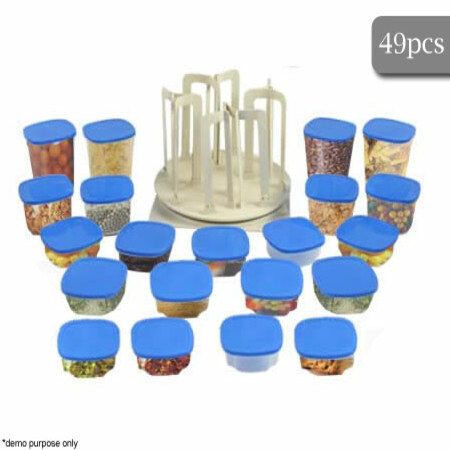 49 Piece Clear Food Container Spin & Store Storage Solution Set - TVK-8036