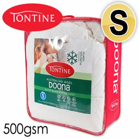 Tontine Australian Natural Wool Winter Doona Quilt 500GSM - Single Bed Size