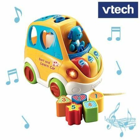 VTech Shape Sorting Sort and Learn Pull-Along Car with Music and Lights