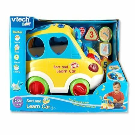 VTech Shape Sorting Sort and Learn Pull-Along Car with Music and Lights ...