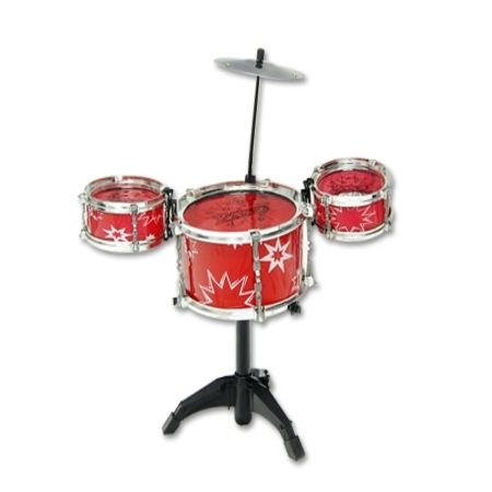 Big Band Let's Rock in Roll Toy Jazz Drum 3PCs Red Music Play Set