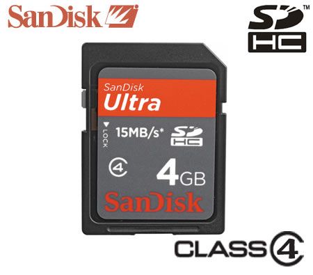 FREE SHIPPING! SanDisk 4GB Ultra SDHC Secure Digital SD Card 4G 4 GB ...