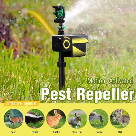 Motion Activated Sprinkler Solar Powered Pest Repeller Garden Animal ...