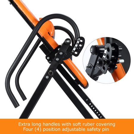 Adjustable Inversion Table Gravity Back Inverter w/Heat Massage Cushion ...