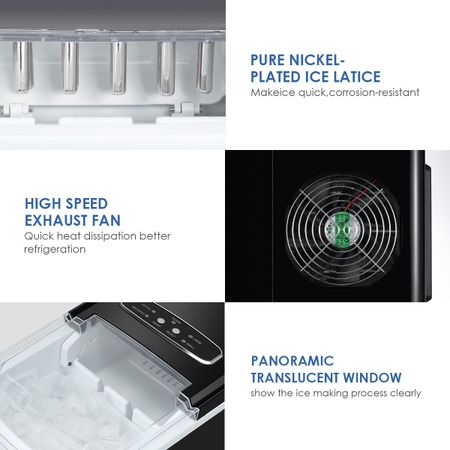 MAXKON Ice Maker Ice Cube Machine 12KG Ice Capacity Black | Crazy Sales