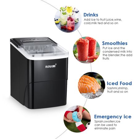 MAXKON Ice Maker Ice Cube Machine 12KG Ice Capacity Black | Crazy Sales