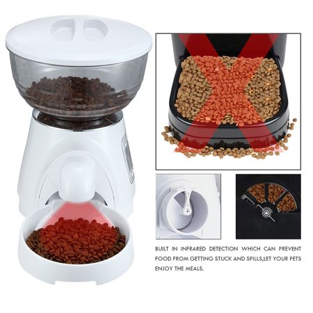 5L Automatic Pet Feeder Cat Dog Food Dispenser White | Crazy Sales