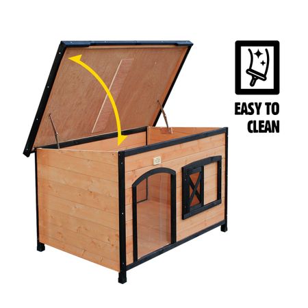 Petscene XL Square Dog House Kennel w/ Lift-up Roof 3 Doors | Crazy Sales