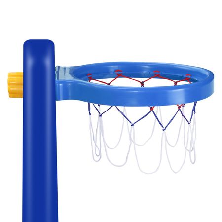 5-in-1 Kids Double Slide and Swing Playset with 2 Basketball Hoops ...