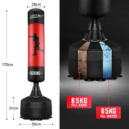 Genki Free Standing Punching Bag Boxing Stand Kicking Workout MMA UFC ...
