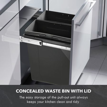 90L Pull Out Kitchen Bin Under Sink Dual Bins Cupboard Waste Recycling ...