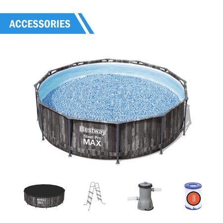 Bestway 4.27mx1.07m Steel Pro Max Above Ground Pool Kit with Filter Pump & Cover | Crazy Sales