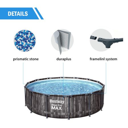 Bestway 4.27mx1.07m Steel Pro Max Above Ground Pool Kit with Filter Pump & Cover | Crazy Sales
