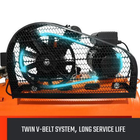 3HP Portable Belt Drive Air Compressor 80L Tank 420L/min Pump Inflator ...