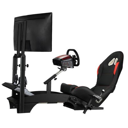 Premium Racing Simulator Cockpit Adjustable Gaming Chair with Monitor ...