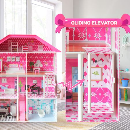 Doll Houses Dollhouse Furniture Cottage Pretend Play Dreamhouse Playset ...