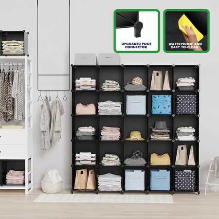 25 Cube Storage Shelves DIY Shelving Unit Bookshelf Cabinet Toy Display ...