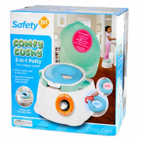 Safety 1st Comfy Cushy 3-in-1 Potty, Toilet Trainer Seat, Step Stool ...