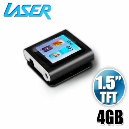 Laser Video MP3 Player M7 4GB 1.5" TFT LCD - Black