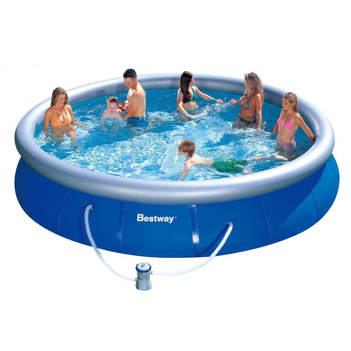 BESTWAY Fast Set Jumbo Inflatable Outdoor Pool with Filter - 457cm x ...