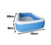 BESTWAY Blue Rectangular Large Inflatable Outdoor Family Pool - 305cm x ...