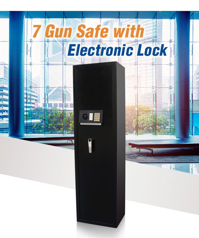 Heavy Duty Storage Gun / Rifle Locker Safe - 7 Rifle Capacity with ...