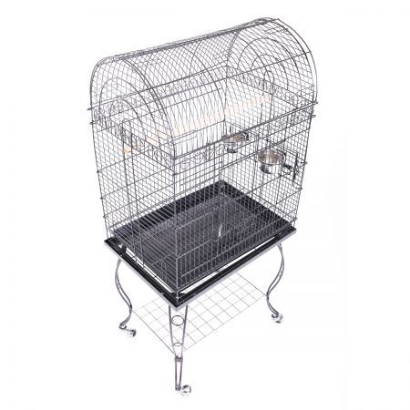 Large Stand-Alone Bird Cage on Wheels - Elegant Dome Top, Lacework ...
