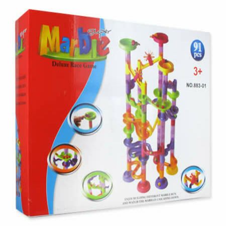 Super Marble Deluxe Race Game - Structural Construction 91 Pieces ...